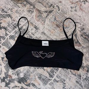 Motel Rocks | Swim | Motel Rocks Elvina Bikini Top In Matte Black With ...